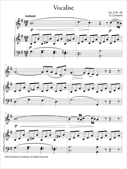 Partition iPad : Vocalise op. 9 n° 23 - Piano et Chant, Voix Moyenne ...