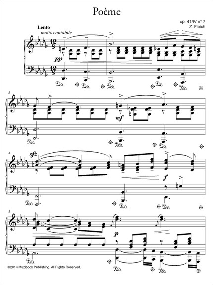 Partition iPad : Poème op. 41/IV n° 7 - Piano - De Zdeněk Fibich (EAN13 ...