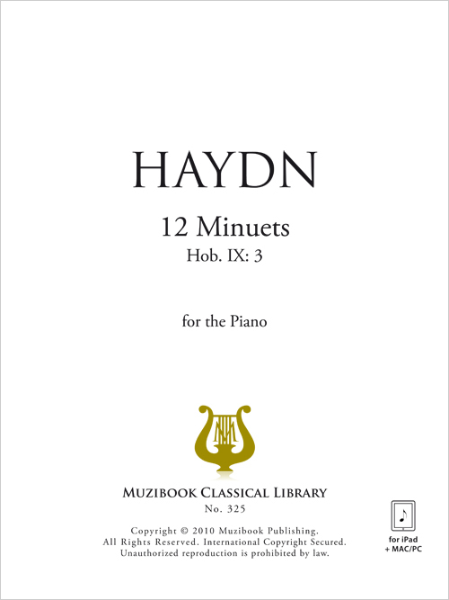 12 Menuets Hob. IX 3 - Piano - Joseph Haydn (EAN13 : 3700681100408 ...