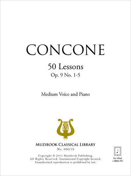 50 Leçons de chant op. 9 n° 1-5 - Piano et Chant, Voix Moyenne ...