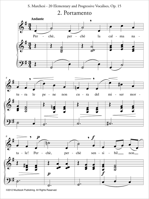 Vocalise op. 15 n° 2 (Portamento) - Piano et Chant, Voix Moyenne - Salvatore Marchesi (EAN13 ...