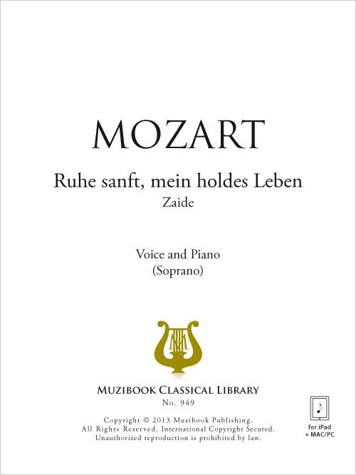 Ruhe sanft, mein holdes Leben - Piano et Chant, Voix Haute - Wolfgang ...