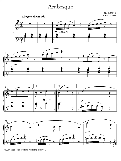 Arabesque op. 100 n° 2 - Piano - Friedrich Burgmüller (EAN13 ...