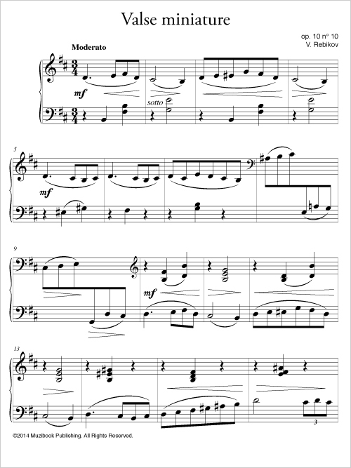 Valse miniature op. 10 n° 10 - Piano - Vladimir Rebikov (EAN13 ...