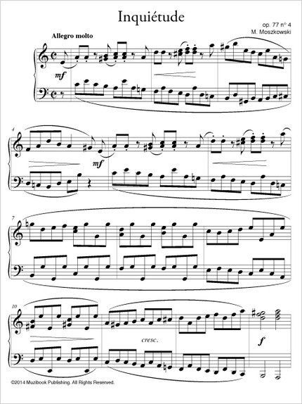 Inquiétude op. 77 n° 4 - Piano - Moritz Moszkowski (EAN13 ...
