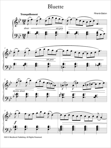 Bluette - Piano - Rhené-Baton (EAN13 : 3700681111596) | Muzibook.fr ...