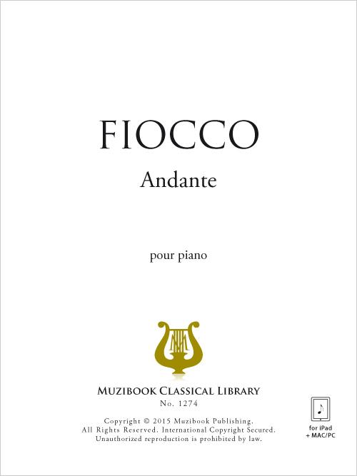 Andante - Piano - Joseph-Hector Fiocco (EAN13 : 3700681111664 ...