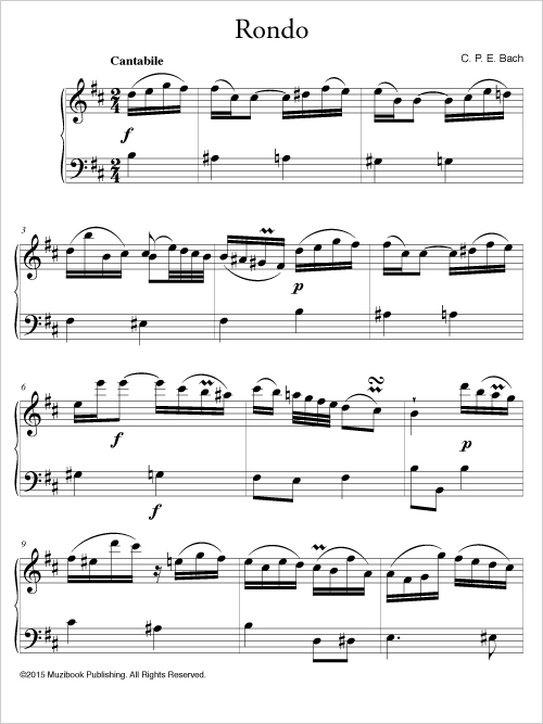 Rondo en si mineur - Piano - Carl Philipp Emanuel Bach (EAN13 : 3700681111688) | Muzibook.fr ...